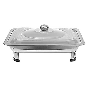 Housoutil Chafing Trays Dish Buffet Set Catering Pans Catering Serve Chafer Catering Storage Metal Food Pan Rectangular Buffet Stove Buffet Tray Food Container Catering Plate (12.97X 10.81X 3.46inch)