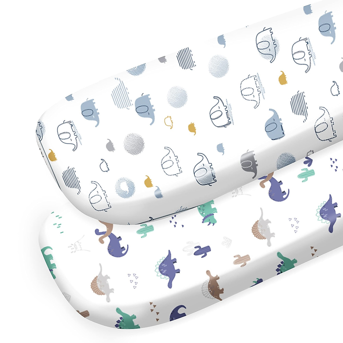 AMKE G607 Bassinet Fitted Sheet - 2 Pack - 100% Cotton Nursery Bedding, Rectangle and Oval Baby Bassinet Fitted Sheets - Fits AMKE Sleeper Crib Mattress (Animals)