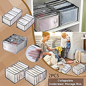 TUNKENCE Wardrobe Clothes Organizer Clothing Storage Drawer Organizer Divider Foldable for Storing T-shirt Pants Jeans, Socks, Underwear, Bras, Ties, Accessories