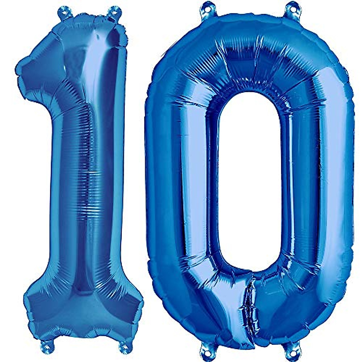 Tellpet Number 10 Balloons, 40 Inch Foil Balloons, Sapphire Blue