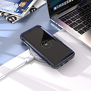 IDweel Galaxy Note 8 Case, Note 8 Case Blue for Men, 3 in 1 Shockproof Slim Hybrid Heavy Duty Protection Hard PC Cover Soft Silicone Rugged Bumper Full Body Case for Galaxy Note 8, Blue