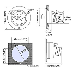 iztor Fresh Water Gravity lnlet Hatch Filler Cap for RV Tanks Caravan Camping Trailer Motorhomes Parts (White)