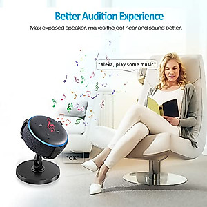 Stand for Echo Dot 3rd Generation, 360° Adjustable Table Holder, Space-Saving Dot Accessories with Cable Management, Non Muffled Sound Original Outlet Bracket Mount for Smart Home Speaker