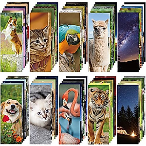 240 Pieces Cool Bookmarks for Kids Inspirational Animal Bookmarks Space Galaxy Bookmarks Vivid Animal Bulk Bookmarks for Kids and Men Women, Book Marks for Book Lovers Students Reading Gifts