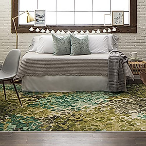 Mohawk Home Aurora Radiance Aqua Abstract Floral Area Rug, 7'6"x10', Blue/Green