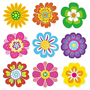 EABETOO 45 Pcs Flower Cutouts for Classroom Bulletin Board Back to School Spring Summer Back To School Party Decorations