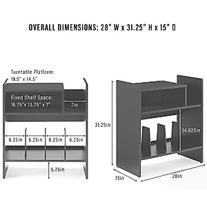 Crosley Furniture Portland Turntable Stand, Black