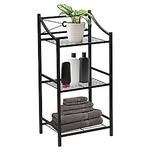 Sorbus Bathroom Storage Shelf, 3-Tier Freestanding Toilet Storage Shelves — Display Bath Essentials, Planters, Books (3-Tier)