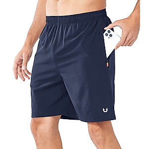 NORTHYARD Men's Athletic Running Shorts Quick Dry Workout Shorts Lightweight Sports Gym Basketball Shorts Hiking Exercise Navy-7 inches XL