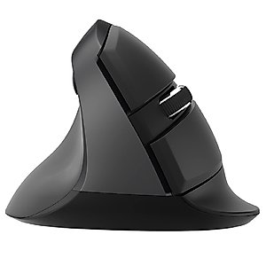 J-Tech Digital Ergonomic Left Hand Mouse with Wireless Connection, AA Battery, 2.4GHz Nano Transceiver, 800, 1200, 1600, 2400 Adjustable DPI; Compatible with Windows and MAC OS [V628ML]
