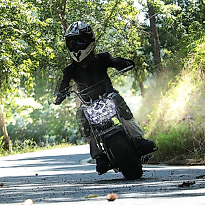 Oryxearth 105CC 4-Stroke Kids Dirt Bike, Gas Powered Off Road Mini Dirt Bike Pit Bike with Automatic Transmission and Pull Start for Kids