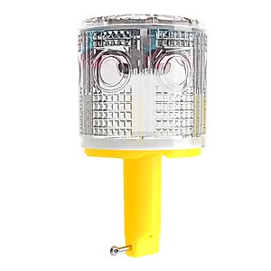 QXMH Solar Strobe Warning Light: Flashing Super Bright 360 Degree, Automatically Turn On&Off, Traffic Light Emergency Strobe Lightfor Construction, Dock, Marine,Crane Tower, Factory (White)