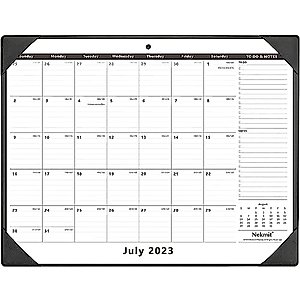 Nekmit Large Desk Calendar 2023-2024 with Black Desk Pad, 22"x17" desktop Calendar, Runs From July 2023 - December 2024 for Home or Office