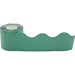 Teacher Created Resources Eucalyptus Green Scalloped Rolled Border Trim, 50 Feet