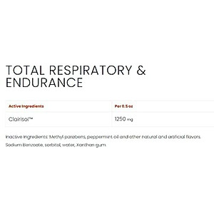 Ramard Total Respiratory & Endurance Syringe for Horses, Equine Vitamin & Supplements, Veterinary Supplies, with Clairisol, Methyl Parabens, Peppermint Oil & Sodium Benzoate 1/2 oz, 1-Pack