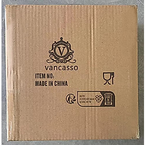 vancasso Bonita Cereal Bowls Set of 6, 24 Oz Ceramic Bowls for Kitchen, Dishwasher & Microwave Safe Bowls for Soup, Cereal, Dessert, Fruit, Blue Colored Bowl Set