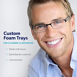 EverSmile Custom Foam Trays - Use With AlignerFresh Original Clean & OrthoFoam for an All-Around Deep Clean of Orthodontic Appliances and Teeth Whitener. Case included. (1pk)