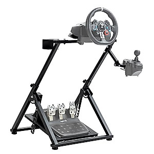 Marada Sim Racing Wheel Stand Simulator Cockpit X-Structure Quick Fold Fits for Thrustmaster/Logitech G29, G923, G920, T300RS, T150 Adjustable Gaming Stand without Steering Wheel, Pedal, Handbrake