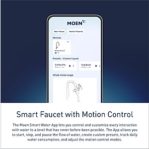 Moen Sinema Spot Resist Stainless Smart Faucet Touchless Pull-Down Sprayer Kitchen Faucet with Voice and Motion Control, S7235EV2SRS