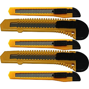 10 Heavy Duty Box Cutters Openers Utility Knives with Snap off Blades (Variety Knife Set)