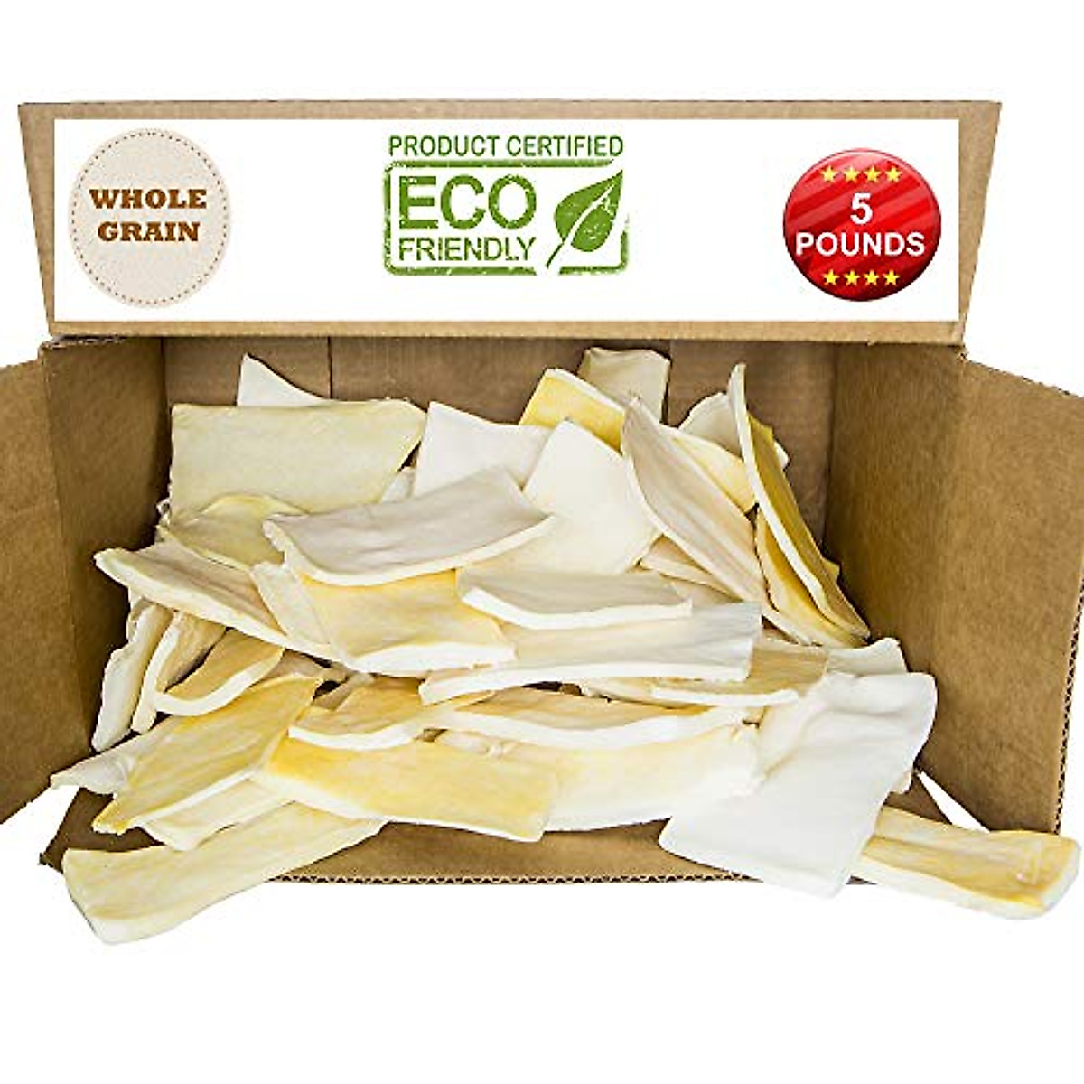 Premium Thick Cut Chips, Top Rawhide (Last Much Longer Than Traditional Chips). 100% Natural. Great Behavioral Dog Chew Treat Solution Bone. No Preservatives. (5 Pounds)