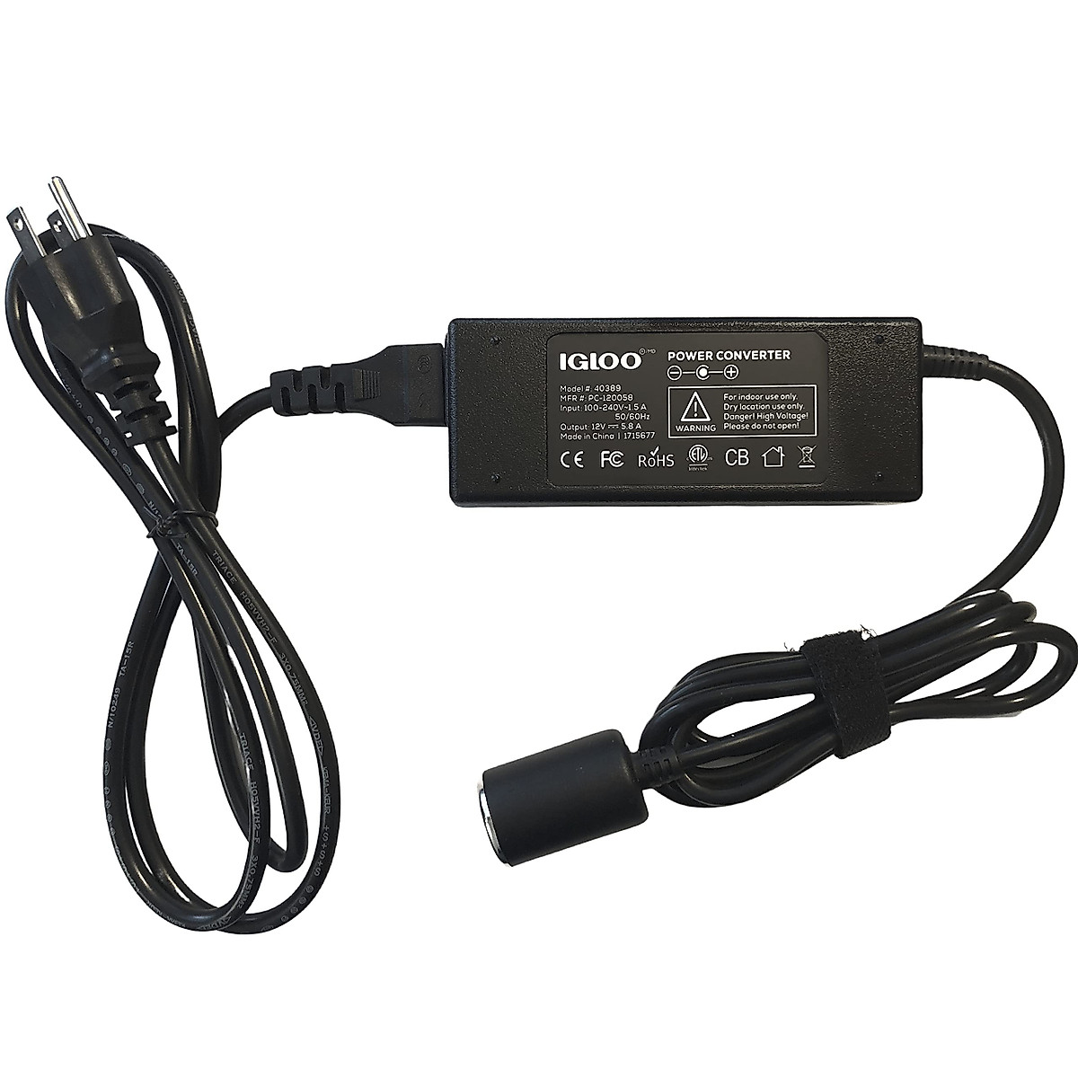 Igloo 110V AC Power Converter for Iceless Kool Mate Cool Chill Thermolectric Coolers