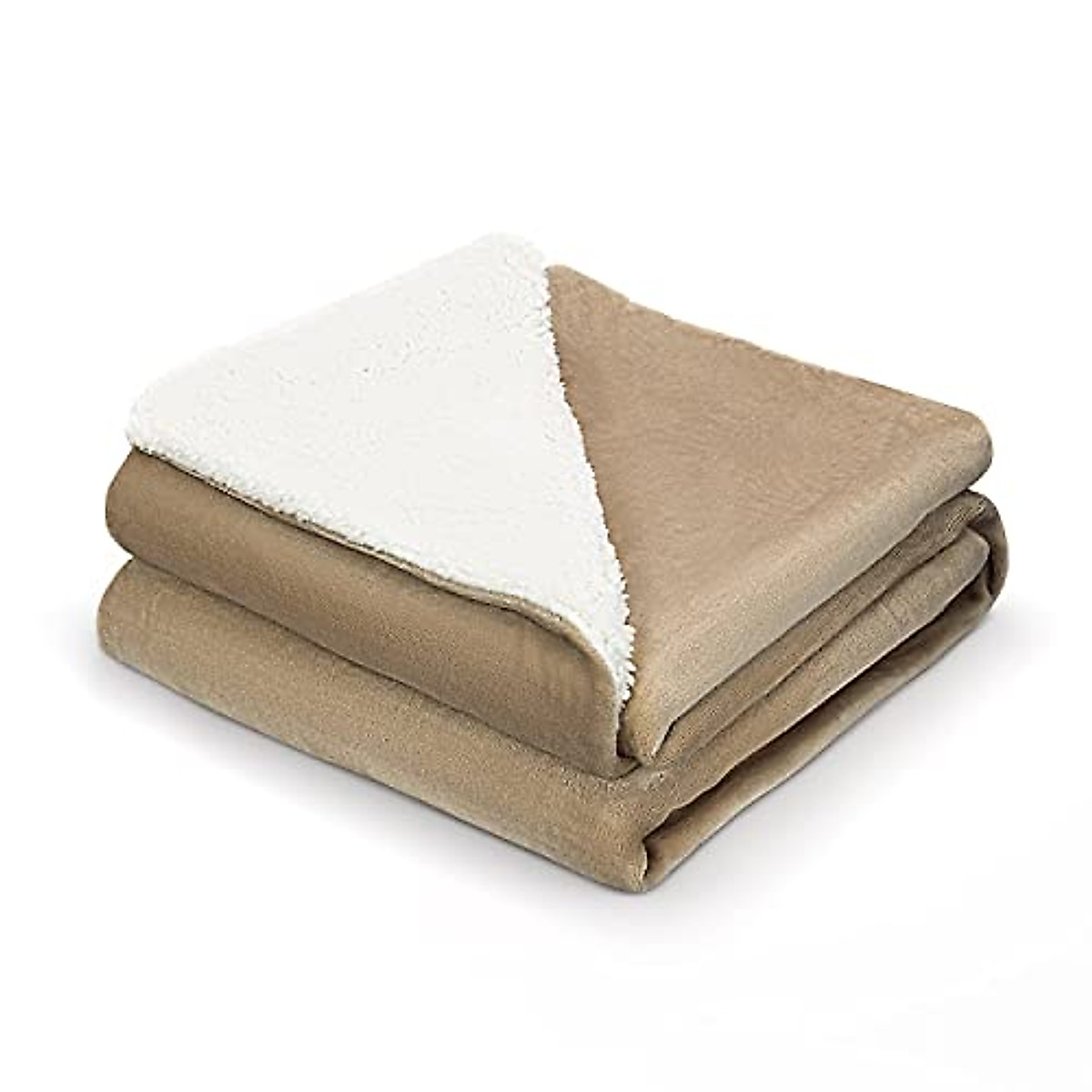 TAFTS Throw Blankets - Ultra Plush/Sherpa Fleece Blankets - Soft, Ultra Comfy and Fuzzy - Plush Blankets and Throws for Couch, Bed & Living Room - All Seasons - Blankets Throw Size - Nude Beige