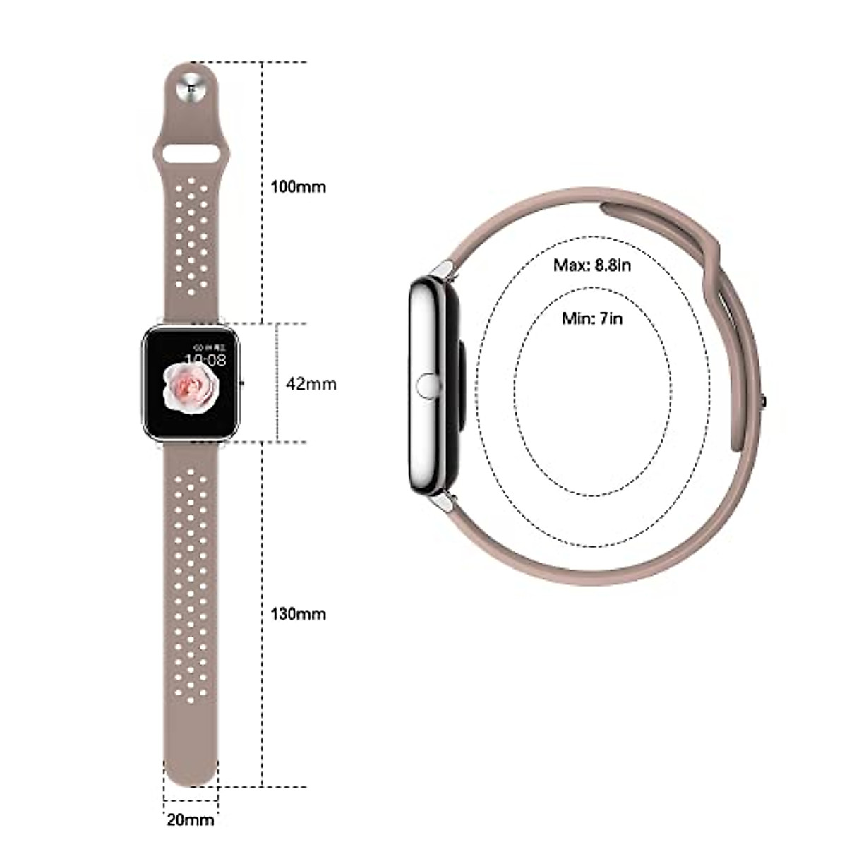 Cosbary Smart Watch for Women Men with Heart Rate Monitor Blood Pressure Blood Oxygen Monitor Sleep Tracker Fitness Watch Compatible with iPhone Android Phones (Pink)