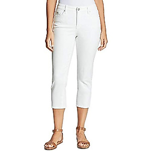 NINE WEST Women's Chrystie Denim Capri, White, 8