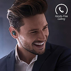 Volkano True Wireless Stereo Earbuds, Bluetooth Earphones 16 Hour Playtime w/Charging Case, Audífonos Inalámbricos Compatible with Google Assistant and Siri, Auto-Reconnect [Black] - Mobile Series