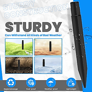 SDTC Tech 6-Pack 8.26 Inch / 21cm ABS Ground Spikes Solar Torch Light Garden Plastic Ground Stakes for Garden Light Pathway Markers (Pole Inside Diameter 0.83 Inch)
