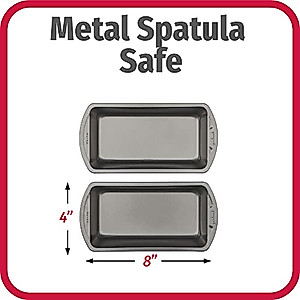 GoodCook Set of 2 Medium 8" x 4" Nonstick Steel Bread Loaf Pans, Gray (4244)