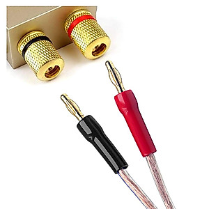 VCELINK 4mm Speaker Banana Plugs-Open Screw Type, Insulated 24K Gold Plated Speaker Wire Banana Plugs Connectors (5 pair/10 pcs)