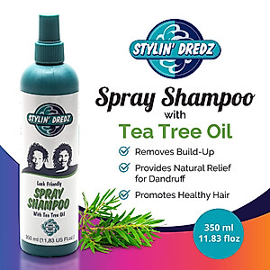 Stylin Dredz Spray Shampoo - Dreadlock Shampoo - Residue Free with Tea Tree Oil - 350 ml Single