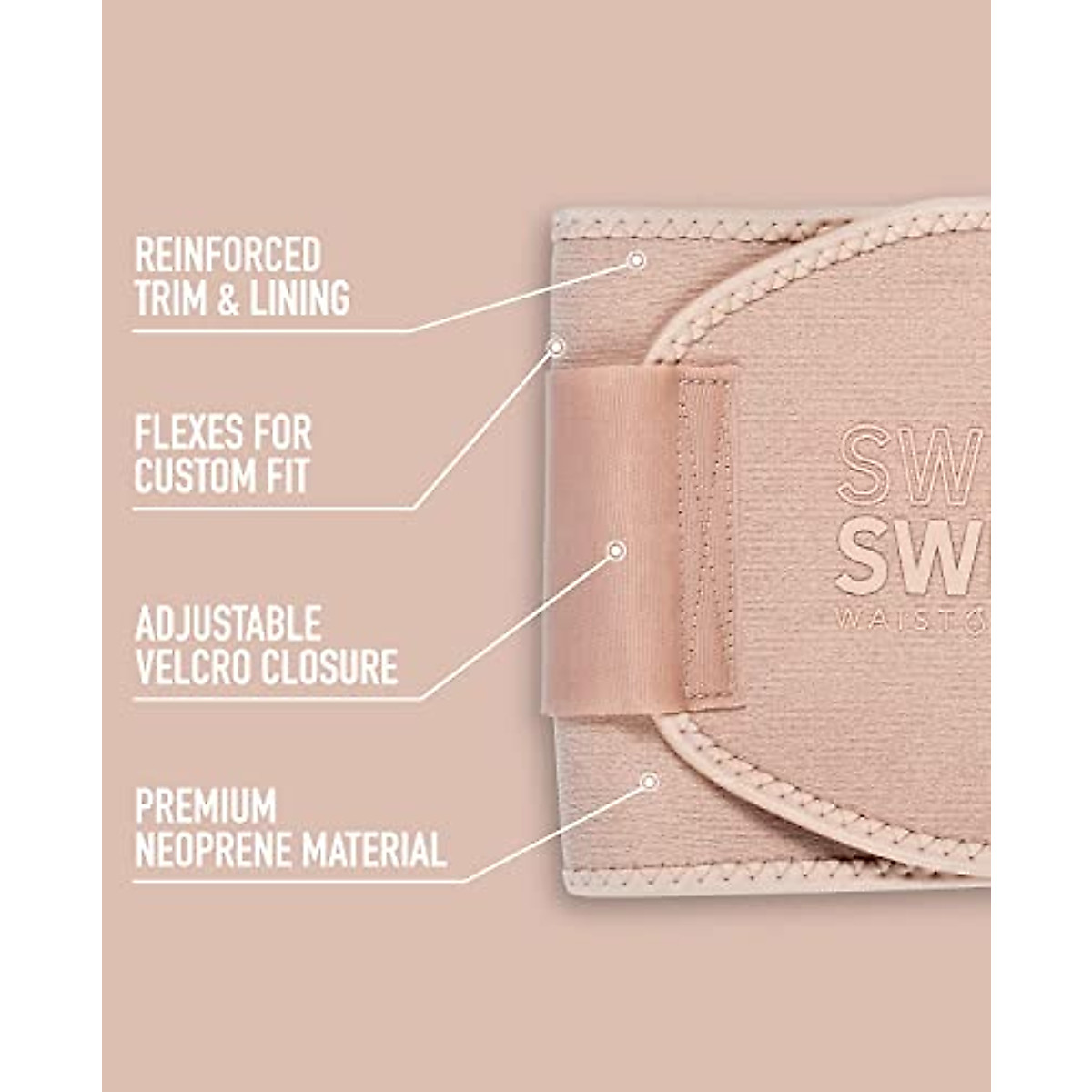 Sweet Sweat Toned Waist Trimmer for Women and Men | Premium Waist Trainer Belt to 'Tone' Your Stomach Area (Stone, Medium)