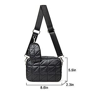 AOCINA Small Coin Purse Crossbody Bags with Coin Pouch for Women Soft Leather Quilted Hobo Purses 2 Size Bags(White)