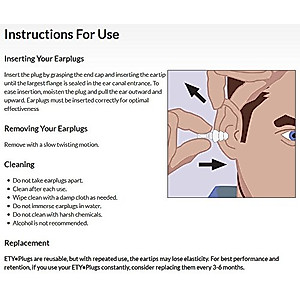 Etymotic Research ER20 High-Fidelity Earplugs (Concerts, Musicians, Airplanes, Motorcycles, Sensitivity and Universal Hearing Protection) - Standard, Clear Stem w/ Frost Tip