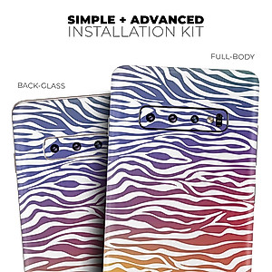 DesignSkinz Colorful Vector Zebra Animal Print Protective Vinyl Decal Wrap Skin Cover Compatible with The Samsung Galaxy S20 (Screen Trim & Back Glass Skin)