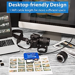 Onefavor SmartMedia Cards Reader Writer, All-in-1 USB Universal Multi Card Adapter Slim Hub Read Smart Media SD, XD, CF, MMC, MS Pro Duo, Camera Flash Memory Cards Reader for Windows, Mac, Linux