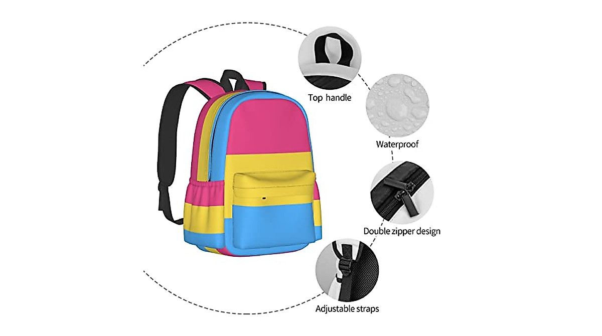 DGHREAW Pansexual Pride Flag Backpack – Stylish & Waterproof Backpack