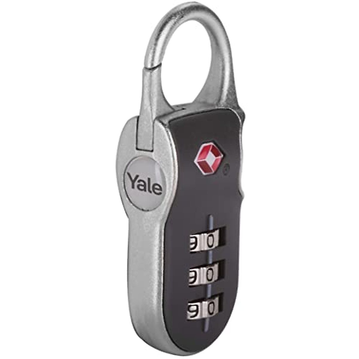 Yale TSA Approved Combination Travel Luggage Lock with Clip for Backpack, Suitcase, and Accessories (Gray)