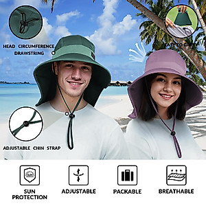 Sukeen Cooling Sun Hat for Men Women UPF50+ Wide Brim Fishing Hat with Neck Flap Adjustable Foldable Bucket Hat for Hiking Purple