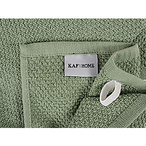 KAF Home Set of 4 Deluxe Popcorn Terry Kitchen Towels | 18 x 28 Inches | 100% Cotton Kitchen Dish Towels (French Green)