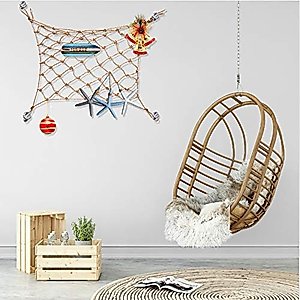 Besimple Parrot Bird Rope Hammock Swing Thick Chew Climbing Net Hemp Rope Ladder Toy Play Gym Hanging Swing Net(24''X20'')