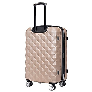 Kenneth Cole REACTION Diamond Tower Collection Lightweight Hardside Expandable 8-Wheel Spinner Travel Luggage, Rose Champagne, 24-Inch Checked