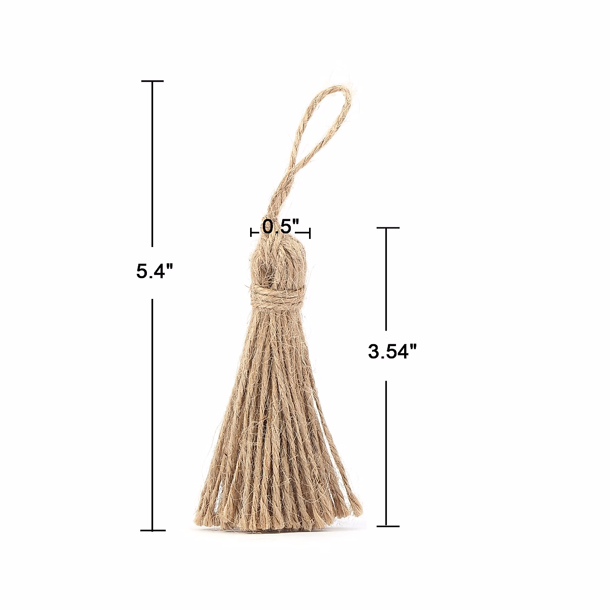 AEKAO 30 Pieces Natural Jute Tassels for Wood Beads Christmas Burlap Tassel Jute Rope Tassels DIY Wood Bead Garland Projects Decorations(5.4")