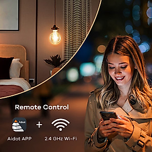 Linkind G25 Globe Smart Edison Bulbs, 2700K-6500K Tunable and Dimmable WiFi Edison Bulbs, 8W(60W Equivalent) Vintage Light Bulbs 800lm, Compatible with Alexa & Google Home, 2-Pack