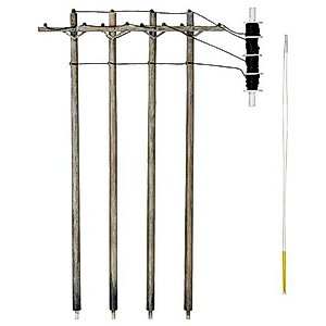 Woodland Scenics US2250 N Wired Poles Single Crossbar