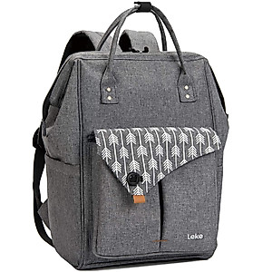 Lekesky Laptop Backpack Women 15.6 Inch Travel Backpack for Work Stylish and Water Repellent, Grey