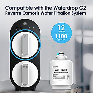 Waterdrop WD-G2CF Filter, Replacement for WD-G2-W, WD-G2-B, WD-G2P600-W Reverse Osmosis System,12-month Lifetime
